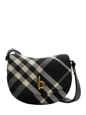 Burberry Checked Crossbody Bag - Black