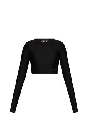 Versace Logo Cropped Top - Black