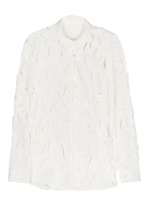 POST ARCHIVE FACTION Cut-out Detail Long-sleeve Shirt - White