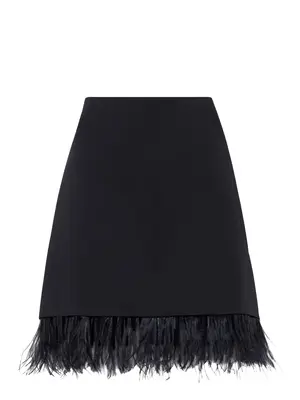 Brunello Cucinelli Feather-trimmed Miniskirt - Black