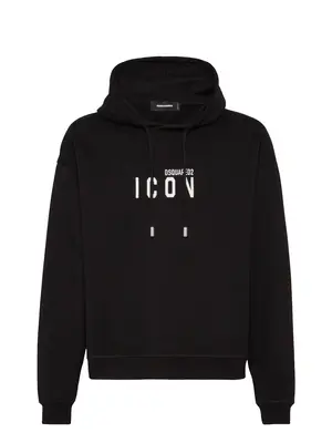 Dsquared2 Icon-print Drawstring Hoodie - Black
