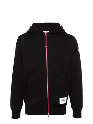 Moncler Appliqué-logo Zipped Hoodie - Black