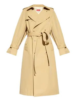 Kenzo Cut-out Double-breasted Trench Coat - Neutrals