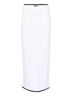 ROWEN ROSE Contrast-trim Maxi Skirt - White