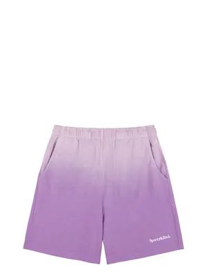 SPORTY & RICH Sporty & Rich Gradient-Effect Cotton Track Shorts