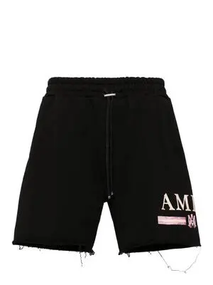 Amiri Logo-embroidered Cotton Shorts - Black