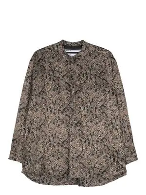 WHITE MOUNTAINEERING Paisley-print Satin Shirt - Black