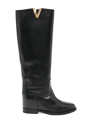 VIA ROMA 15 Knee-high Leather Boots - Black
