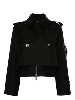 Sacai Layered Cropped Jacket - Black