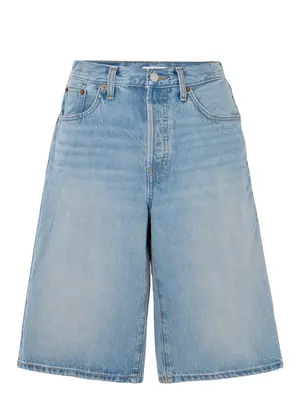 RE/DONE Skater Organic Denim Shorts - Blue