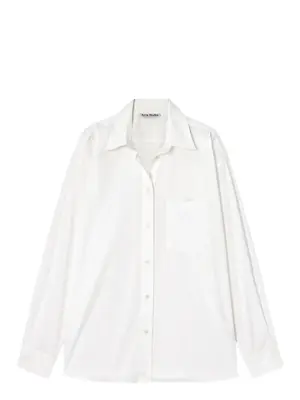 Acne Studios Embroidered Cotton-poplin Shirt - White