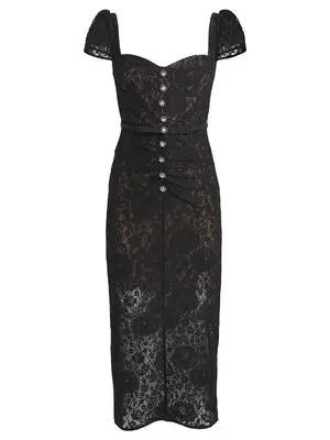 SELF-PORTRAIT Lace Midi Dress - Black