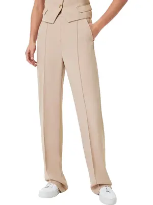 Spanx SPANX® Crepe Straight Leg Trousers Tahini