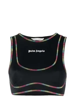 Palm Angels Rainbow Miami Sports Bra - Black
