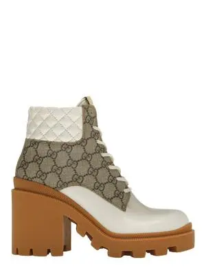 Gucci Gg Ankle Boots - Beige/white