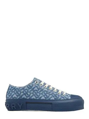 Burberry Monogram Denim Low Top Sneakers - Blue