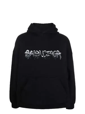 Balenciaga Wide Fit Slime Hoodie - Black