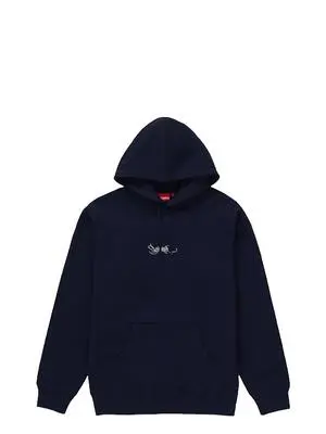 Supreme Logo Hooded Sweatshirt - Navy Blue