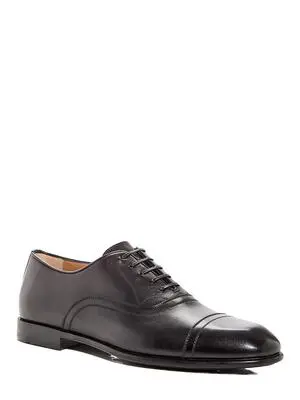 FERRAGAMO Cortez Leather Cap Toe Oxfords - Nero