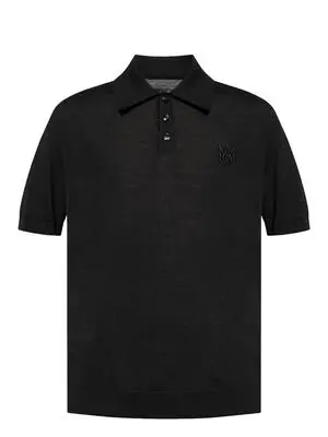 Amiri Logo-embroidered Polo Shirt - Black