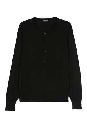 TOM FORD Fine-knit Silk T-shirt - Black