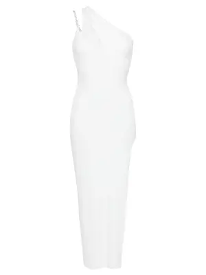 NISSA One-shoulder Crepe Gown - White