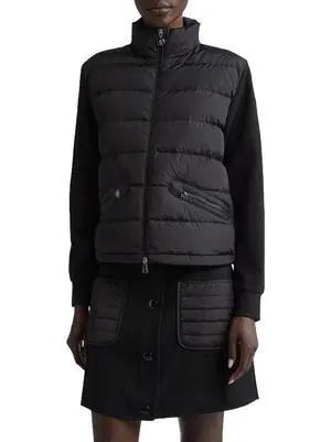 Moncler Mixed Media Down Puffer Jacket - Black
