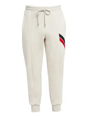 Moncler Striped Fleece-lined Sweatpants - Natural