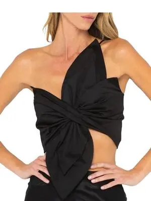JBQ Orchid Bow Crop Top - Black