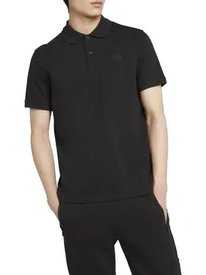 Moncler Apos;s Logo Cotton Pique Polo - Black