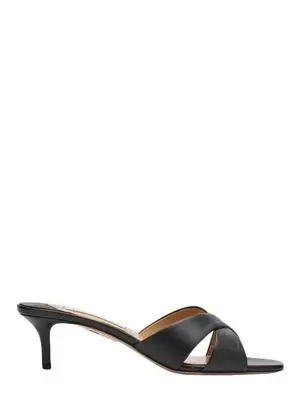 AQUAZZURA Aquazzura Leather Crisscross Mule Sandals Black