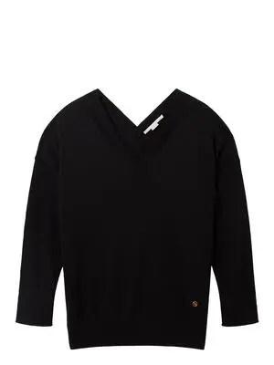 Stella McCartney V-neck Long Sleeved Sweater - Black