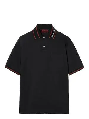 Gucci Cotton Piquet Polo Shirt - Black