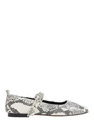 Whistles Square Toe Buckled Ballet Flats - Black/multi