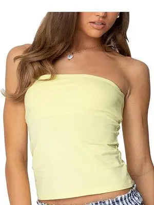EDIKTED Built-in Bra Tube Top - Yellow