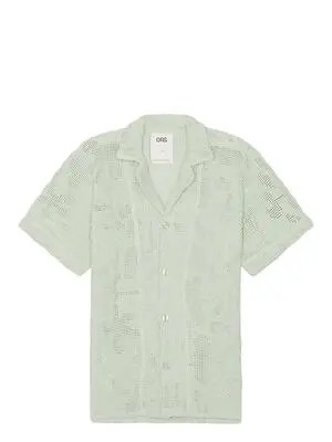 Oas Galbanum Cuba Crochet Shirt In Green - Sage