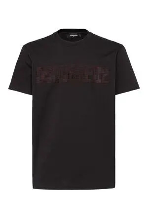 Dsquared2 Crystal-logo Cotton T-shirt - Black