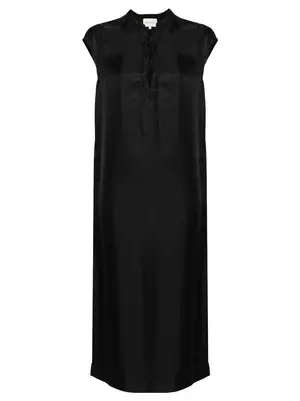Loulou De Saison Loulou Studio Demeter Silk Midi Dress - Black