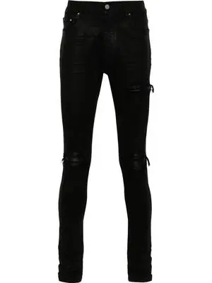 Amiri Waxed Mx1 Skinny Jeans - Black