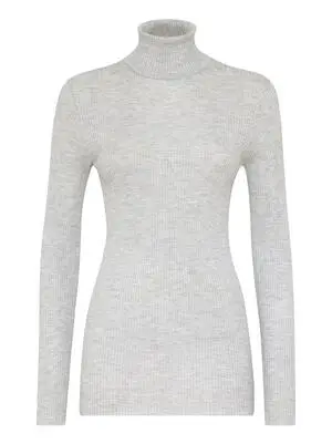 Brunello Cucinelli Ribbed Knit Roll-neck Jumper - Grey
