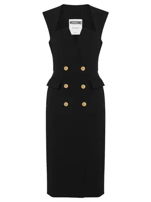 Moschino Double-breasted Midi Dress - Black