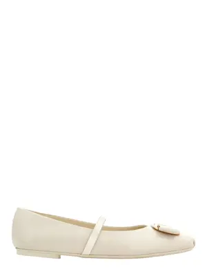 FERRAGAMO Vara Bow Ballerina Shoes - White