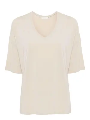 LE TRICOT PERUGIA V-neck T-shirt - Neutrals