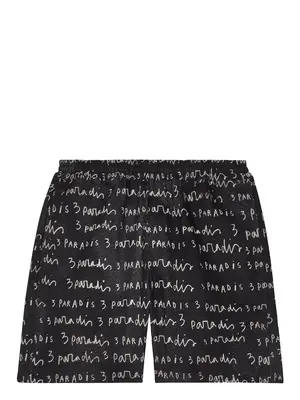 3.PARADIS Logo-print Poplin Shorts - Black