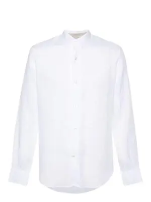 Eleventy Slub-texture Linen Shirt - White