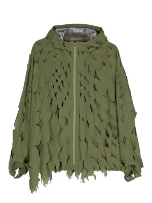 POST ARCHIVE FACTION Cut-out Detail Hooded Jacket - Green