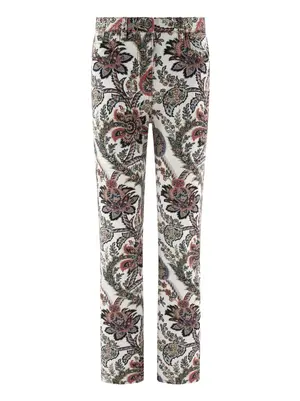 Etro Paisley-print Straight-leg Jeans - White
