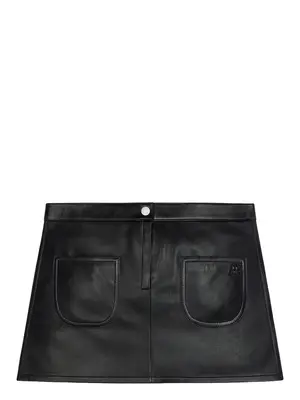 COURREGES Vintage Lambskin Mini Skirt - Black