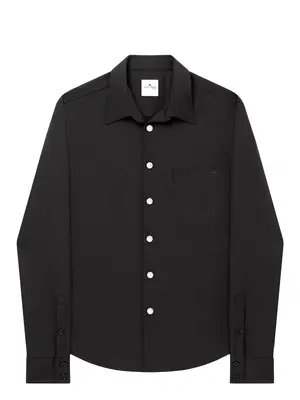 COURREGES Logo-appliqué Twill Oversized Shirt - Black