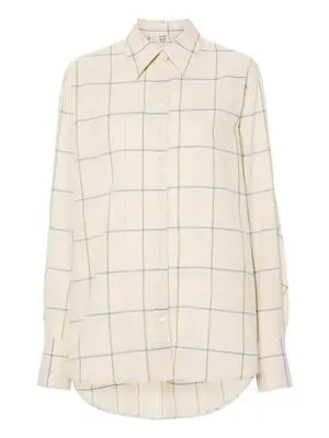 TOTÊME TOTEME Windowpane Print Poplin Shirt